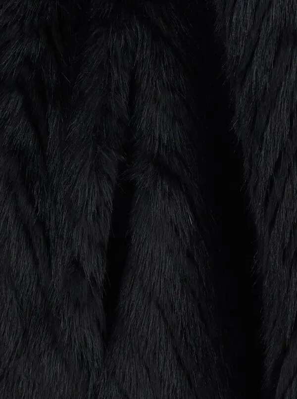 FORTE_FORTE Jacket In Ecoleather With Belt And Chevron Motif In Jacquard, Black - Multicolor