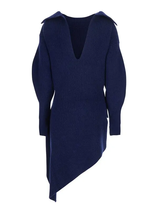 Givenchy Blue Turtleneck Sweater With V-neck On The Back In Wool And Cashmere For - Multicolor