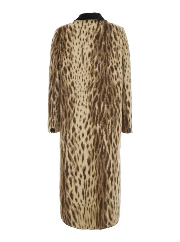 FORTE_FORTE Coat 'royal Leopard' Long Jacquard With Long Sleeves And Front Closure. Beige Color. Woman - Multicolor