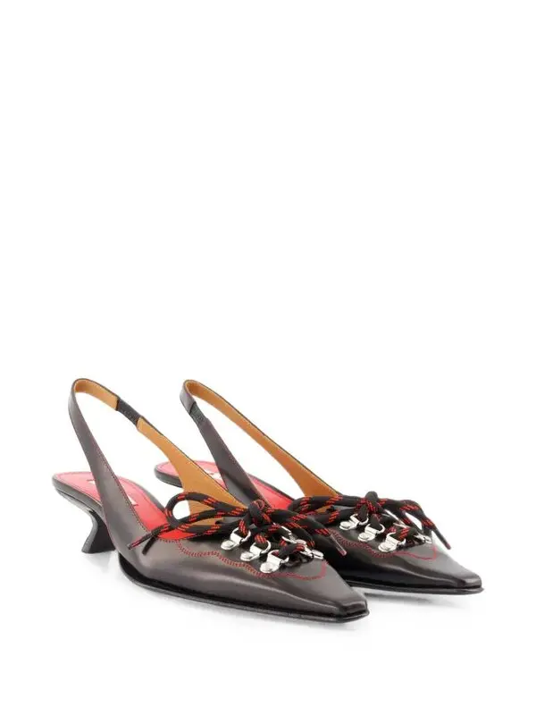 Marni Lace-up Slingback Pumps