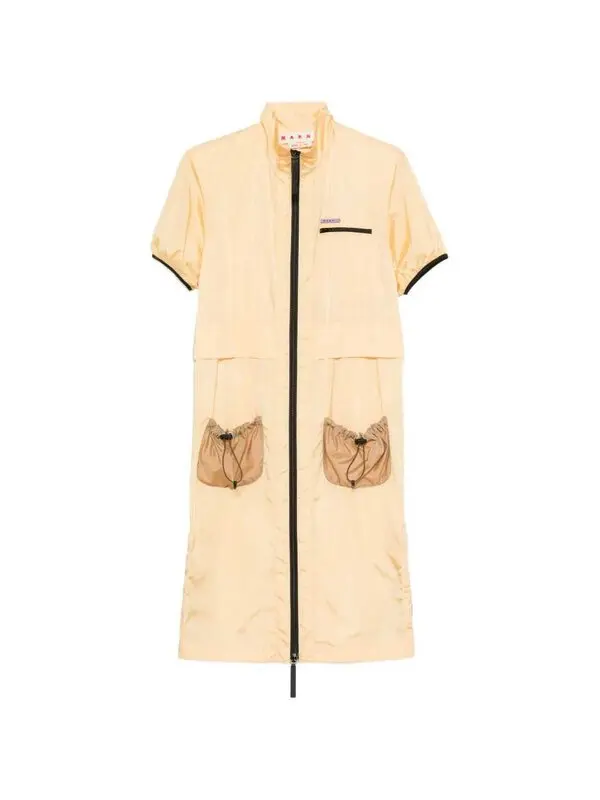 Marni Zip-front Dress With Drawstring Waist - Multicolor