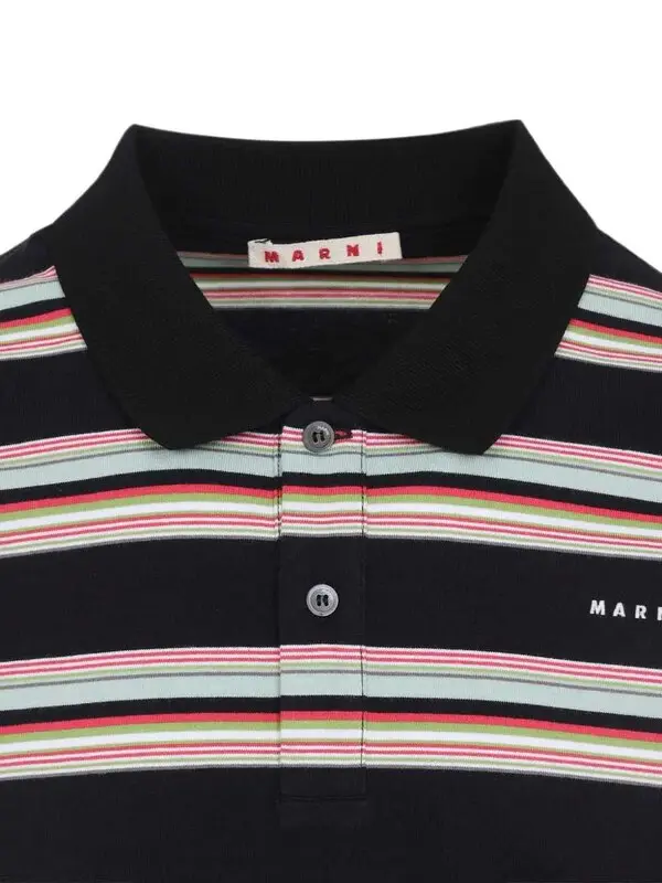 Marni Striped Long-sleeve Polo Shirt