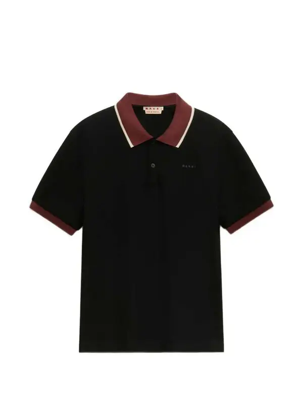 Marni Piqué Polo Shirt With Contrasting Trim