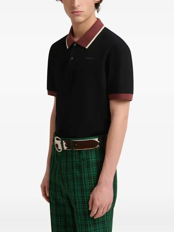 Marni Piqué Polo Shirt With Contrasting Trim