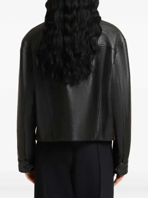 Marni Leather Jacket With Split-leather Front Panel