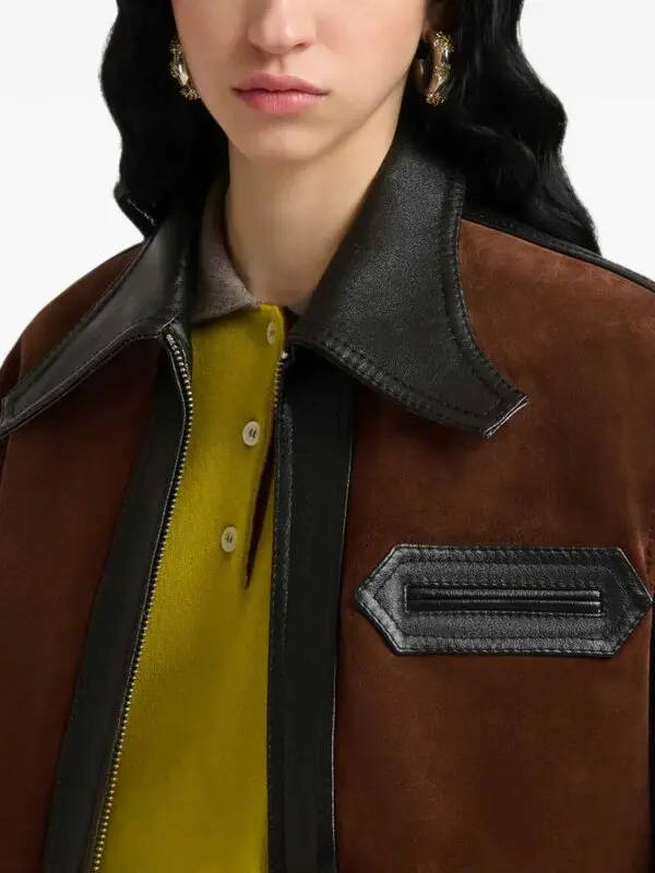 Marni Leather Jacket With Split-leather Front Panel