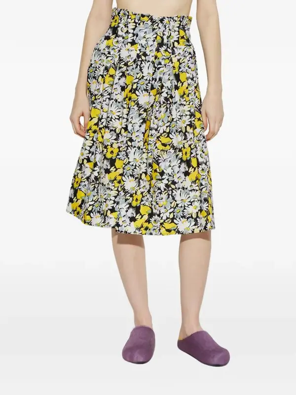 Marni Floral Print Pleated Skirt - Multicolor