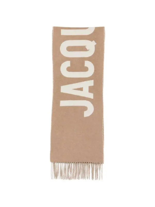 Jacquemus Fringed Scarf With Intarsia Logo