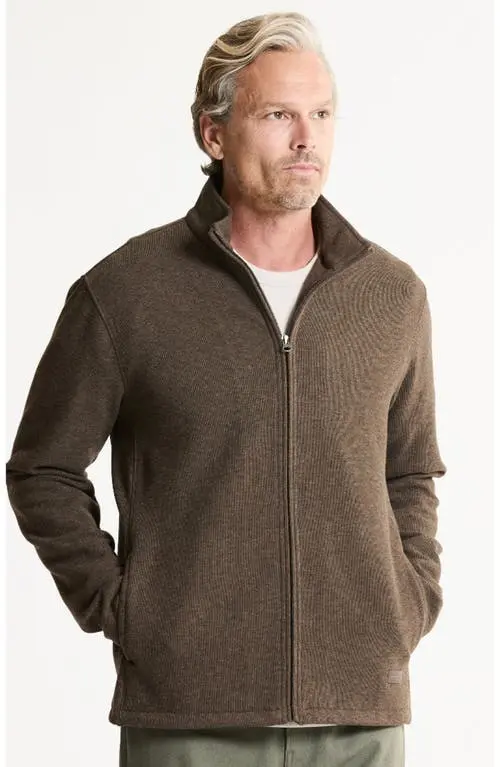 JACHS Brawny Rib Knit Full Zip - Brown