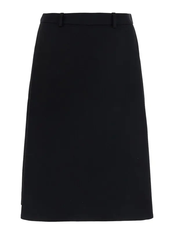 Balenciaga Folded Midi Skort In Starcy Wool Twill - Multicolor