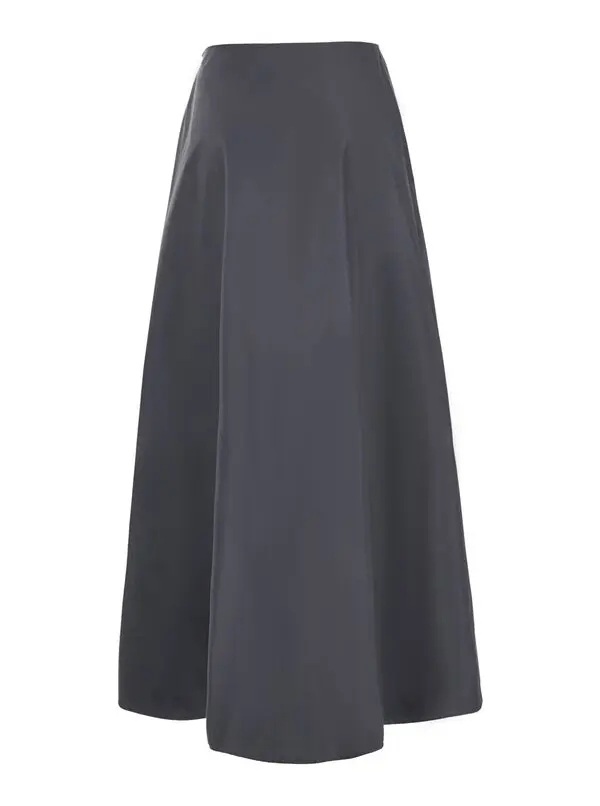 Tagliatore Grey Tech Fabric Skirt With An Essential Construction For