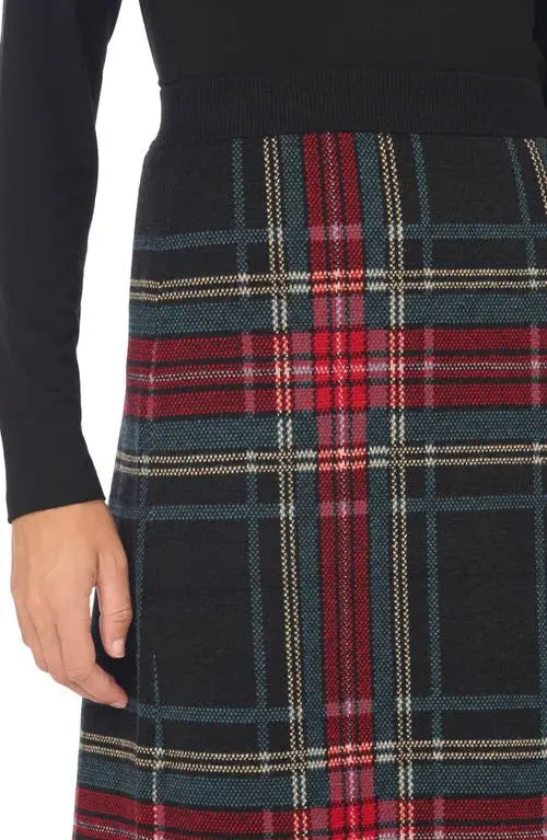 Vince Camuto Plaid Midi Skirt