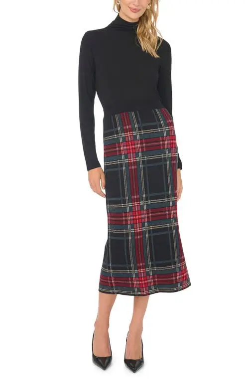 Vince Camuto Plaid Midi Skirt