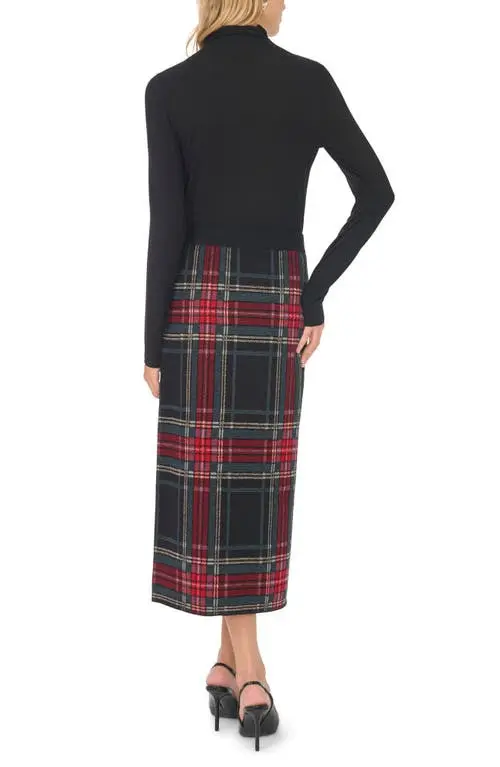 Vince Camuto Plaid Midi Skirt
