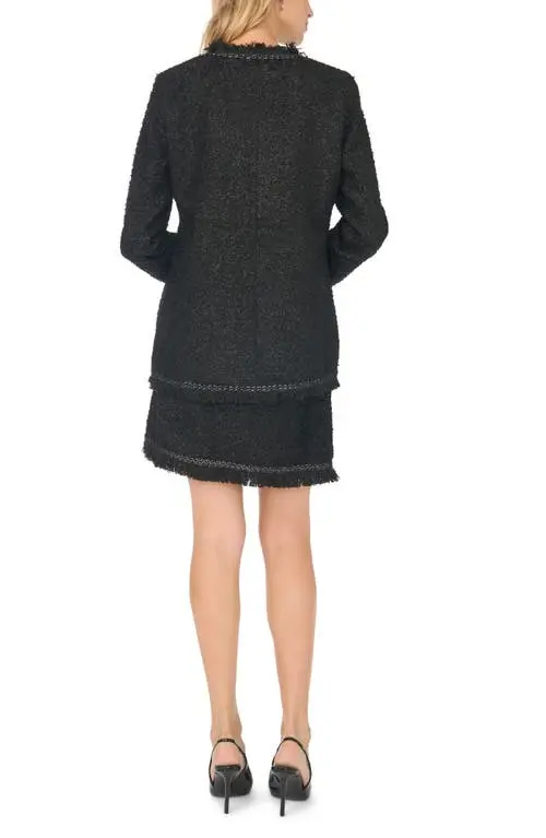 Vince Camuto Fringe Trim Crewneck Jacket