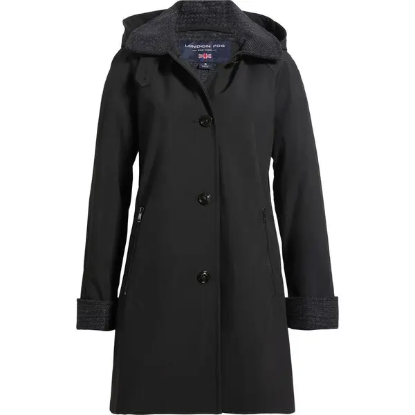 London Fog Water Resistant A-line Raincoat