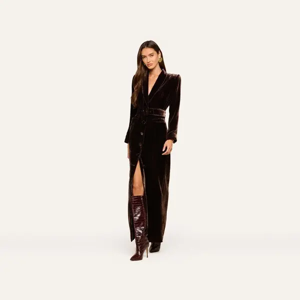 L'Agence Raini Velvet Maxi Dress