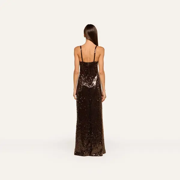 L'Agence Sayla Sequin Gown - Dark Java Sequins