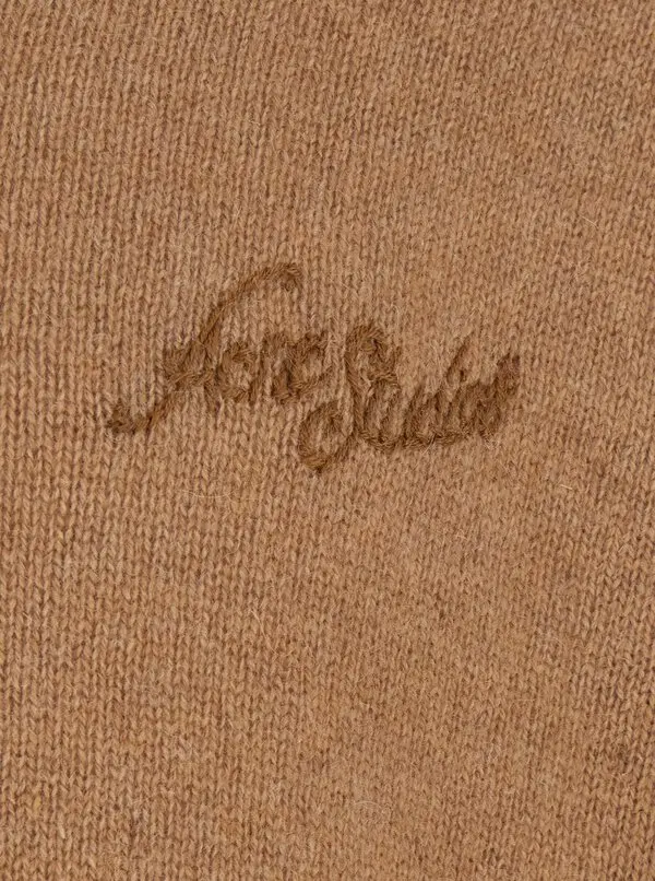 Acne Studios Beige Sweater With High Collar And Long Sleeves In Wool