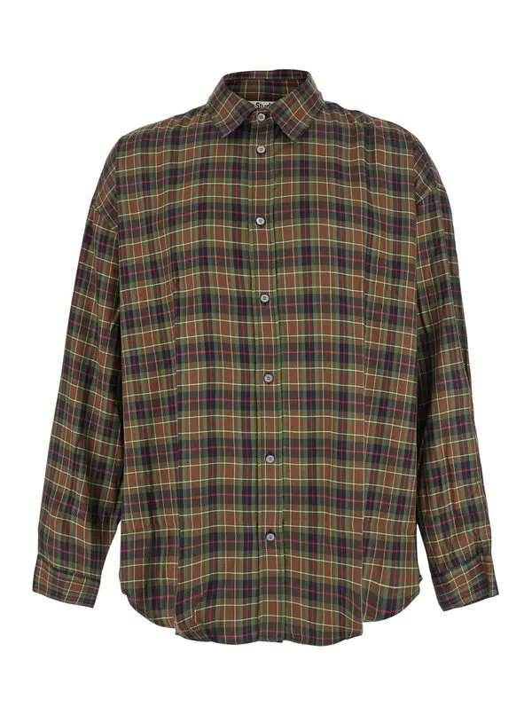 Acne Studios Multicolour Shirt With Cclassic Collar And All-over Check Motif In Cotton For - Multicolor