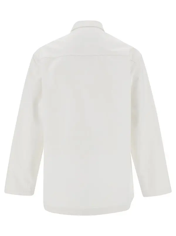 JIL SANDER White Shirt With Embossed Logo In Denim