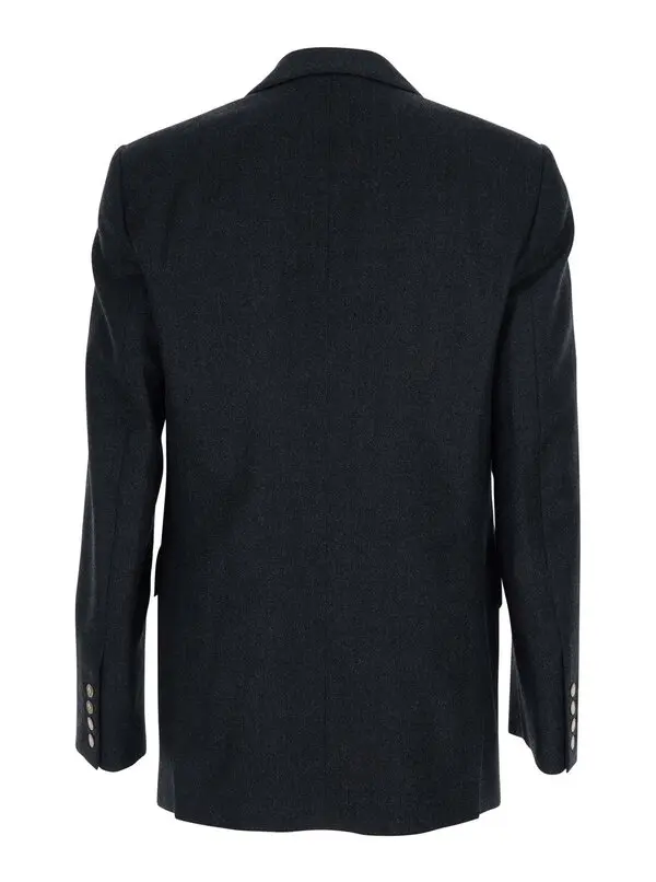 VIVIENNE WESTWOOD Grey Double-breasted Jacket With Wide Peak Lapels In Wool
