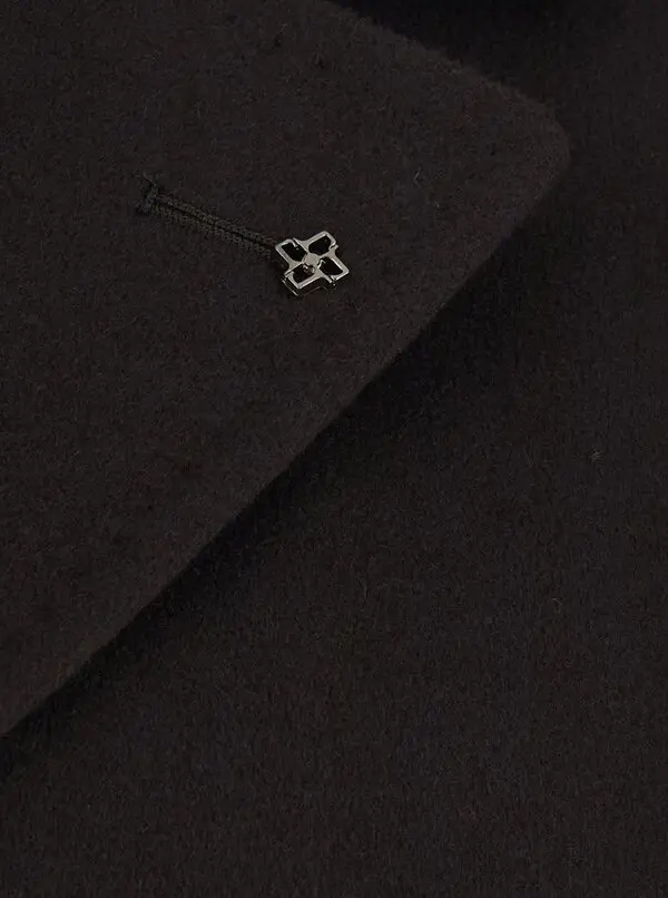 Tagliatore Arden' Double-breasted Coat With Notched Revers And Back Belt In Wool For
