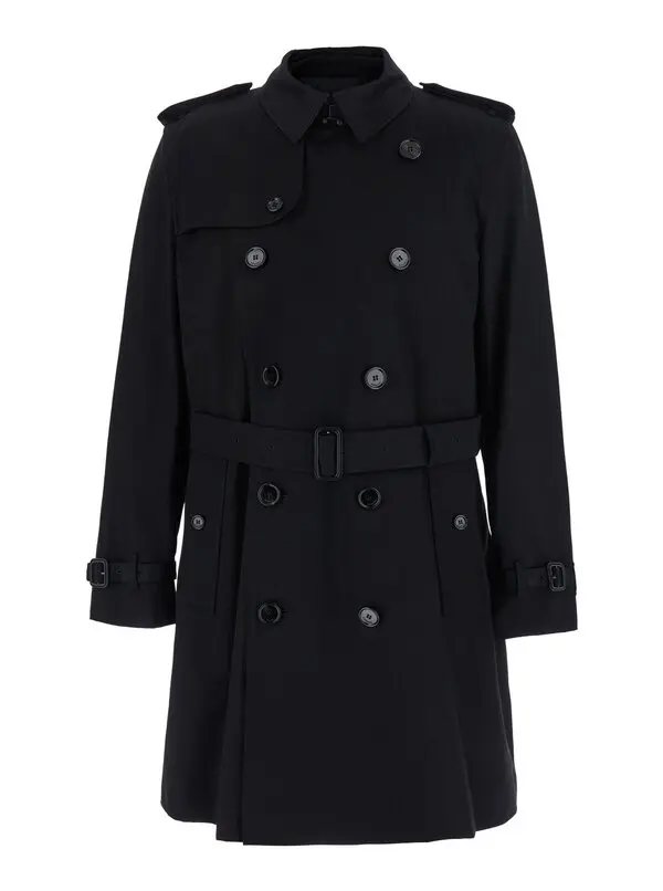Burberry Trench With Detachable Detail In Black - Multicolor