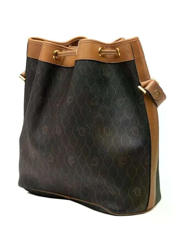 Dior 20th Century Honeycomb Coated Canvas Drawstring Bucket Bag