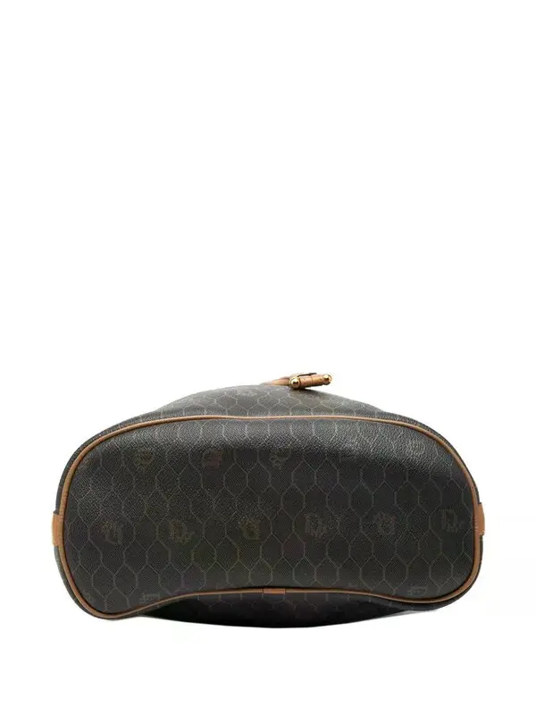 Dior 20th Century Honeycomb Coated Canvas Drawstring Bucket Bag