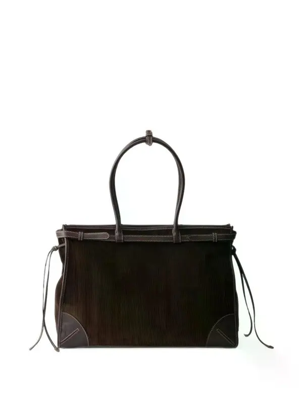Prada Bonnie Extra Large Corduroy And Leather Handbag