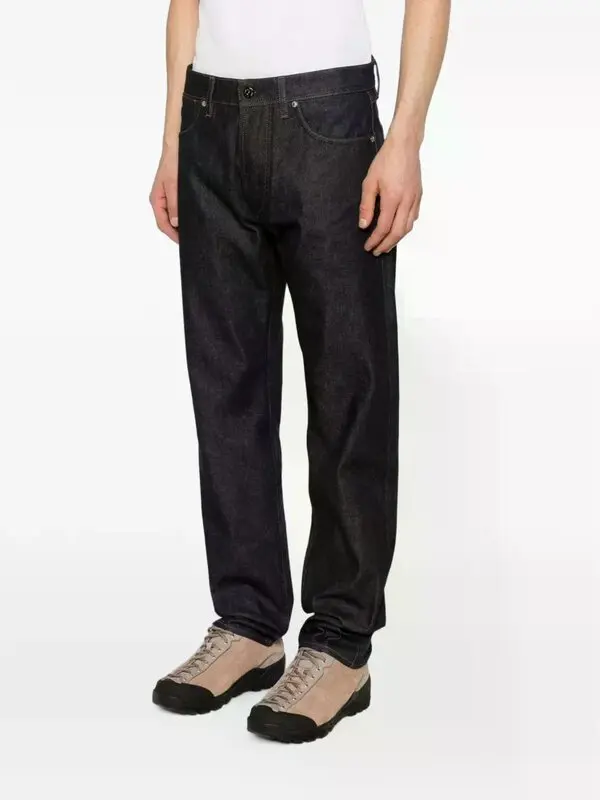 Stone Island Logo-patch Straight-leg Jeans - Blue