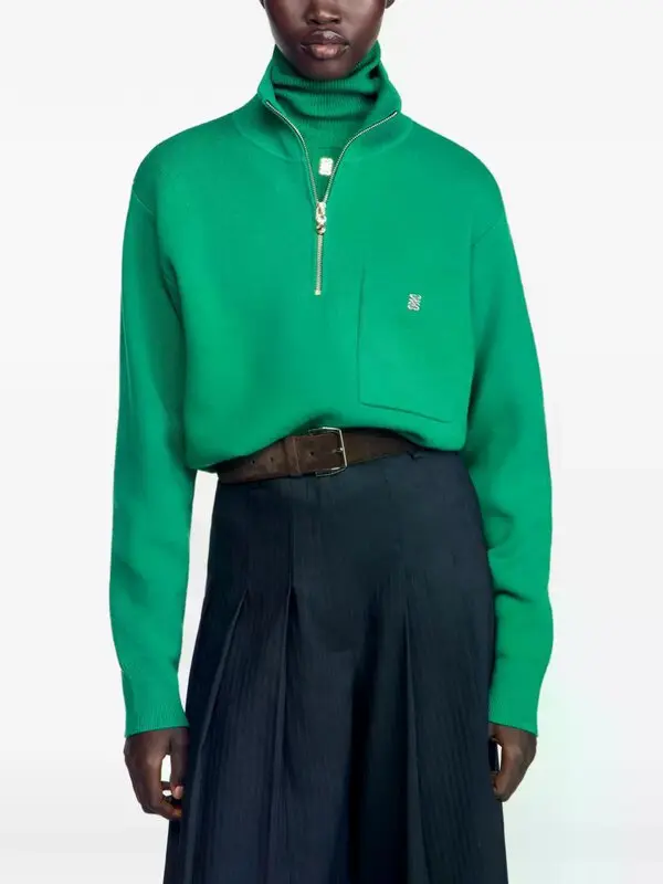 Sandro Half-zip Chest-pocket Sweatshirt