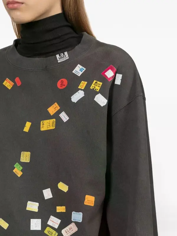Mihara Yasuhiro Price Tag Sticker-printed Sweater