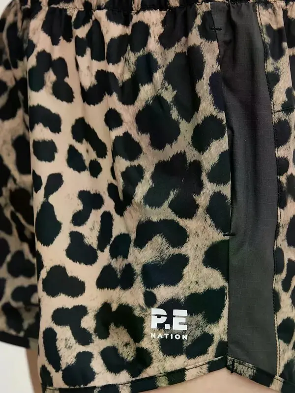 P.E Nation Leopard-print Mini Shorts