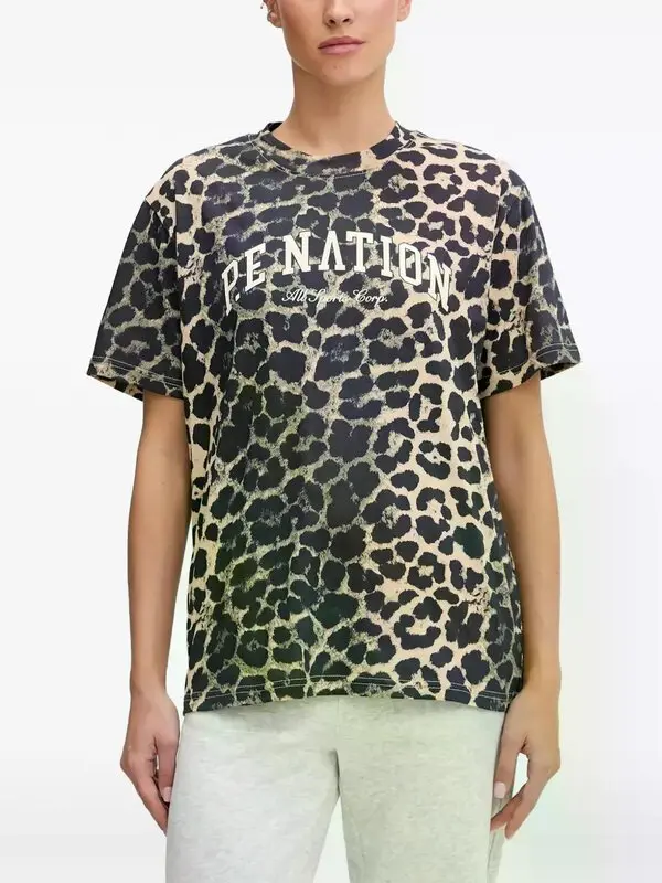 P.E Nation Heritage Animal-print Short-sleeved T-shirt