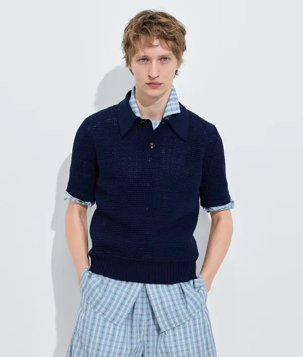 Bottega Veneta Cotton Crochet Polo