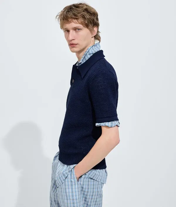 Bottega Veneta Cotton Crochet Polo