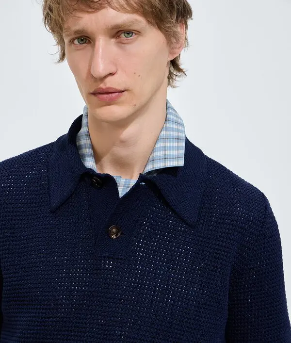 Bottega Veneta Cotton Crochet Polo