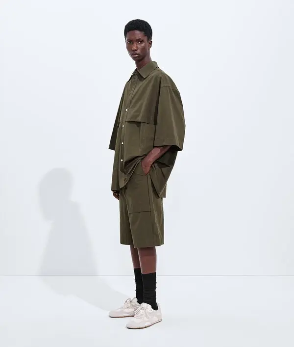 Bottega Veneta Macro Intreccio Cotton Shorts