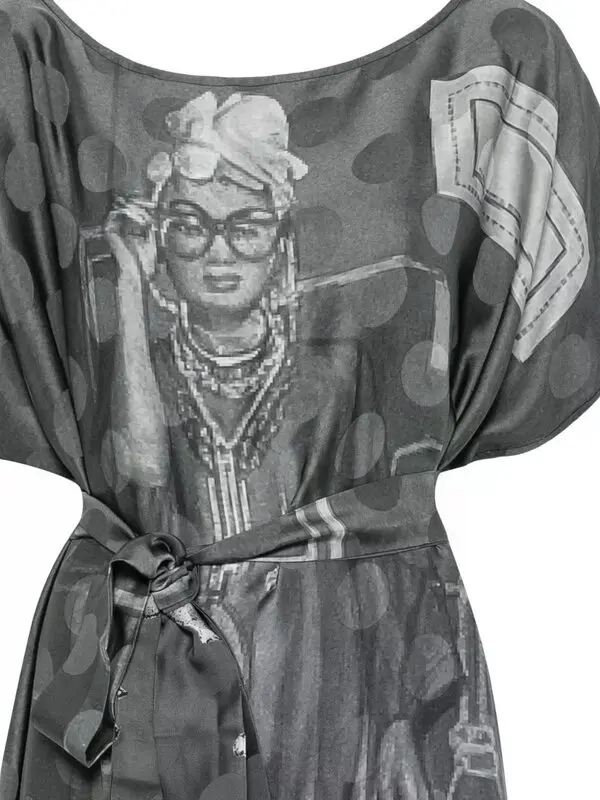 BARBARA BOLOGNA Graphic-print Belted Kaftan
