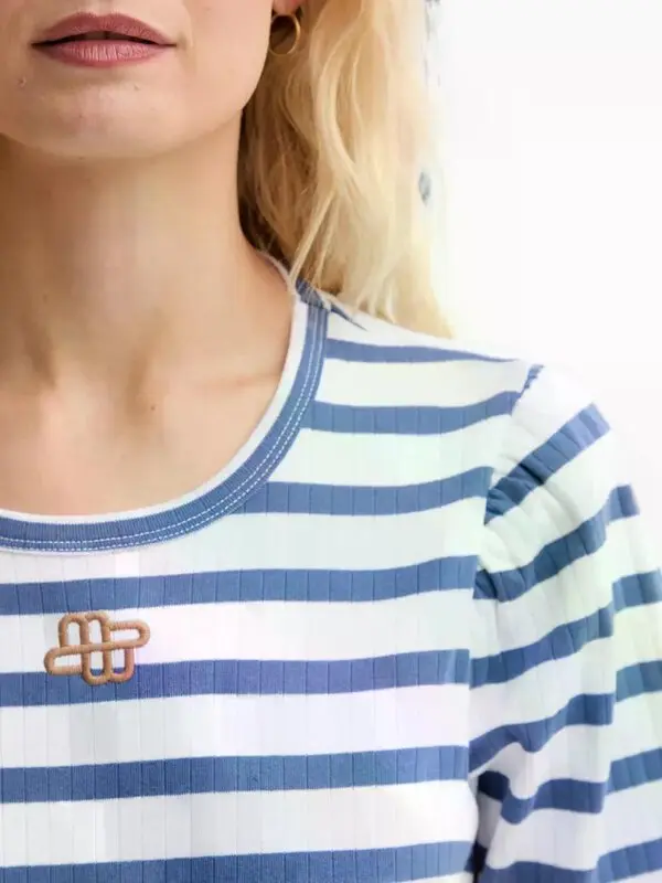 Munthe Parsa Striped Puffed-sleeve T-shirt