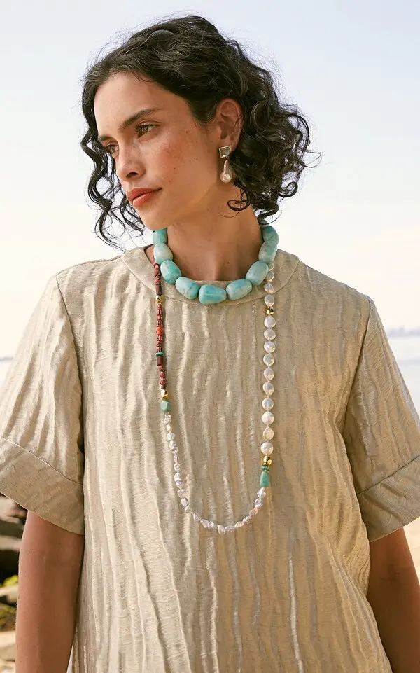 LIZZIE FORTUNATO Sea And Sky Collar In Amazonite