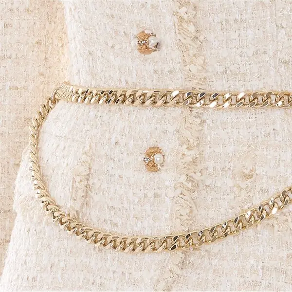 SELF-PORTRAIT Boucle' Tailored Chain Midi Dress