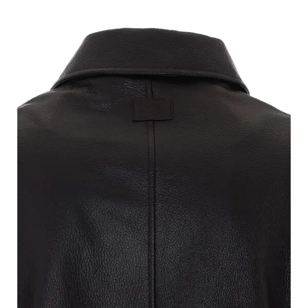 Loewe Zip Leather Jacket With Mini Anagram Logo - Brown