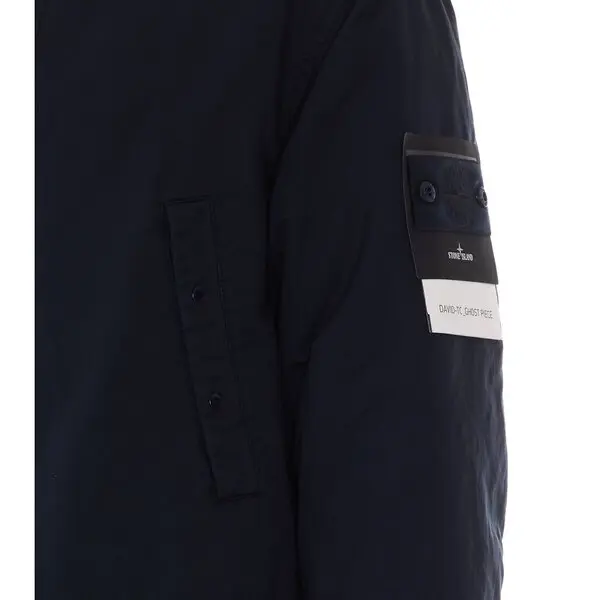 Stone Island Logo David-tc Ghost Piece Heavy Jacket - Blue