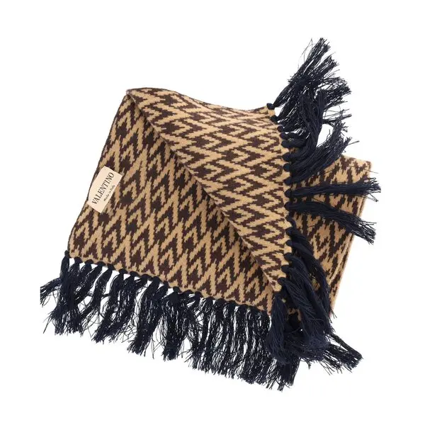 Valentino Garavani Wool Knitted Toute La V Scarf