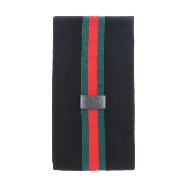 Gucci Striped Wool Cashmere Jacquard Scarf