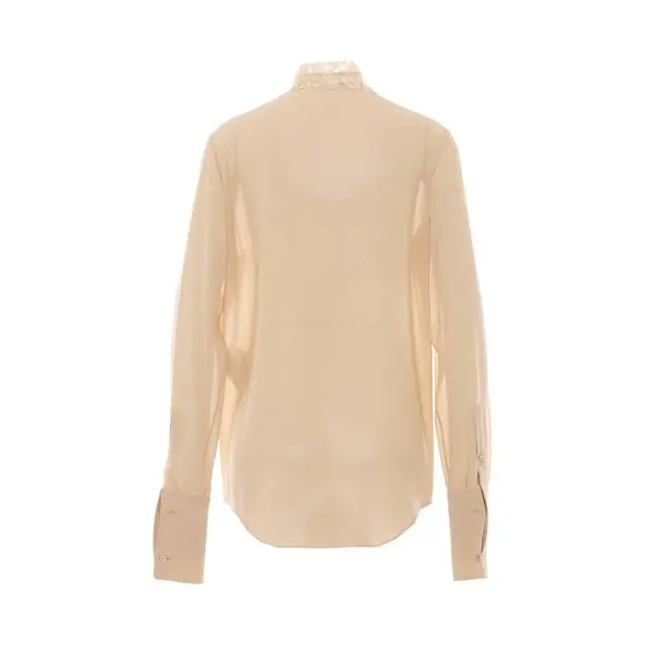 Fendi Georgette Shirt With Peonia Lace Detail - White