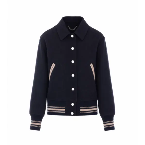 GOLDEN GOOSE Journey Bomber Jacket With Logo - Blue